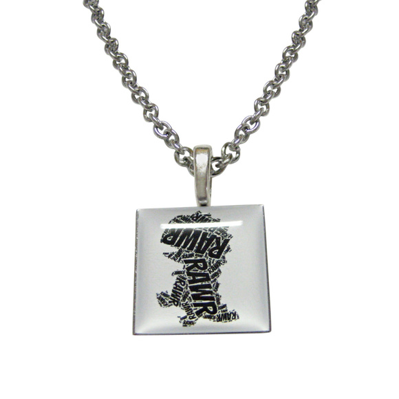 Kiola Designs | Jewelry | Square Fun T Rex Dinosaur Pendant Necklace ...